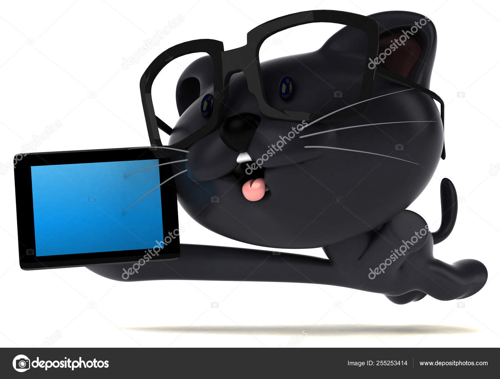 Funny Cartoon Character Tablet Illustration — Stock Photo © julos ...