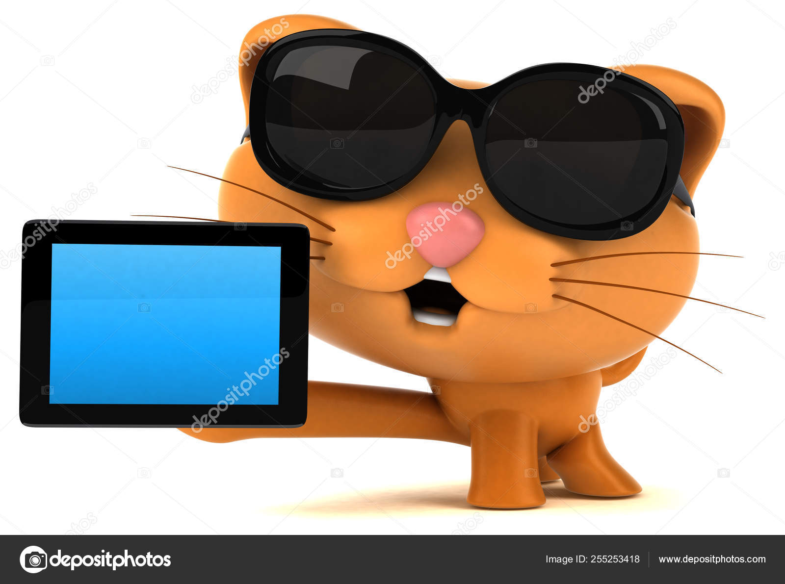 Funny Cartoon Character Tablet Illustration — Stock Photo © julos ...
