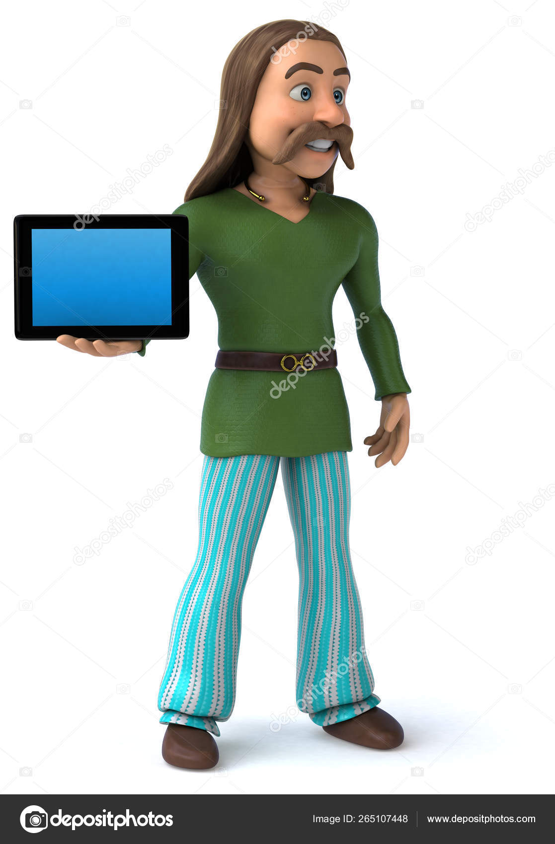 Funny Cartoon Character Tablet Illustration — Stock Photo © julos ...