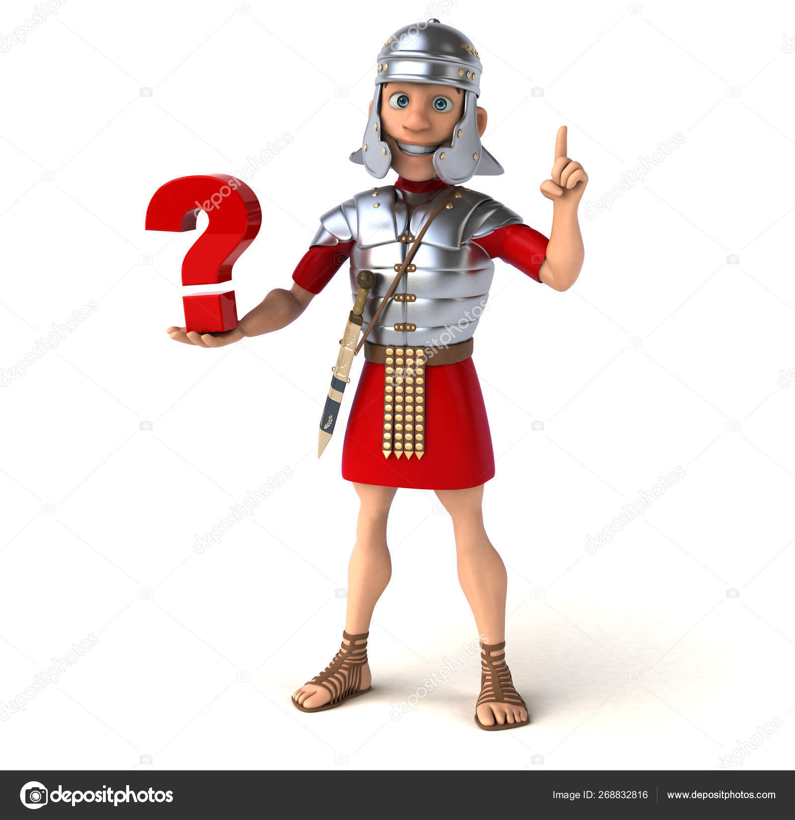 Roman Soldier Question Mark Pointing Stock Photo by ©julos 268832816