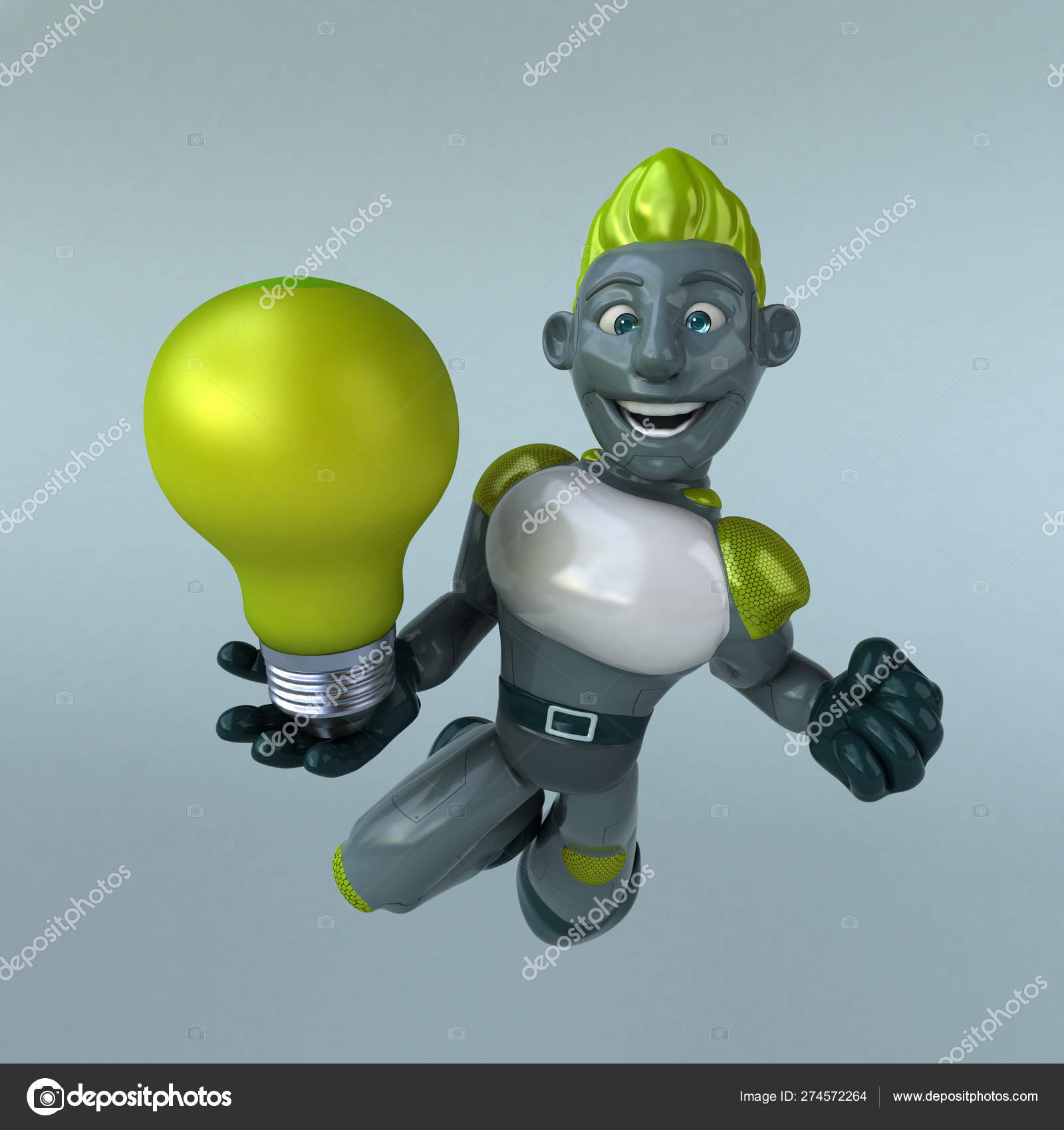 Fun Cartoon Character Lamp Illustration — Stock Photo © julos #274572264