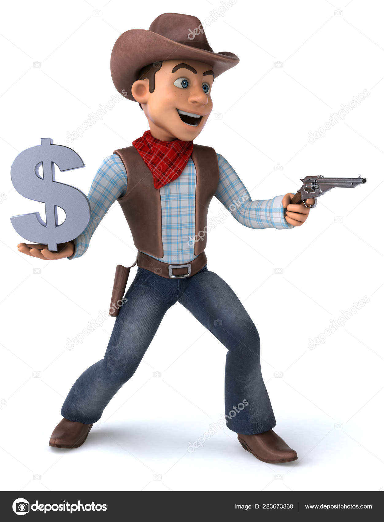Fun Cartoon Character Dollar Illustration — Stock Photo © julos #283673860