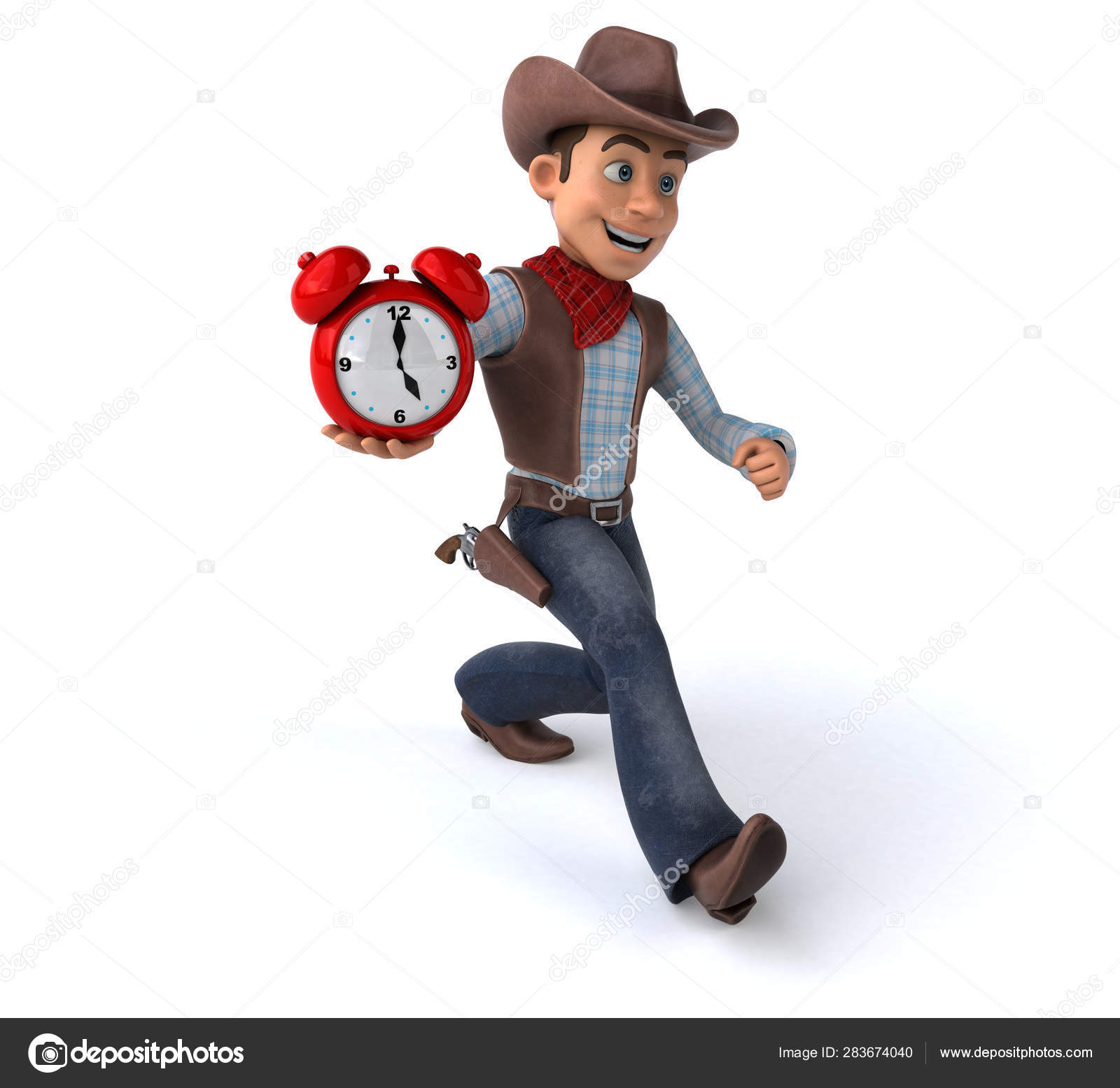 Funny Cartoon Character Clock Illustration Stock Illustration by ©julos ...