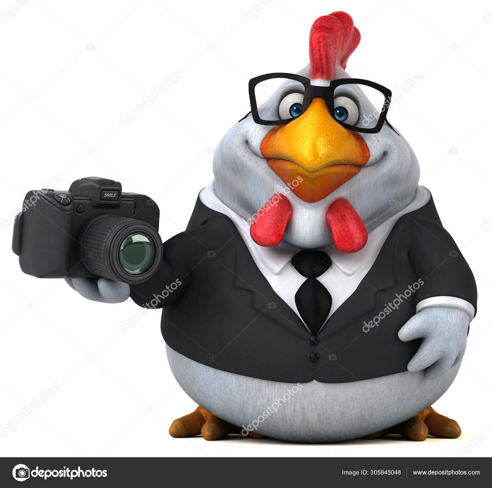 Fun Chicken Camera Illustration — Stock Photo © julos #305845048