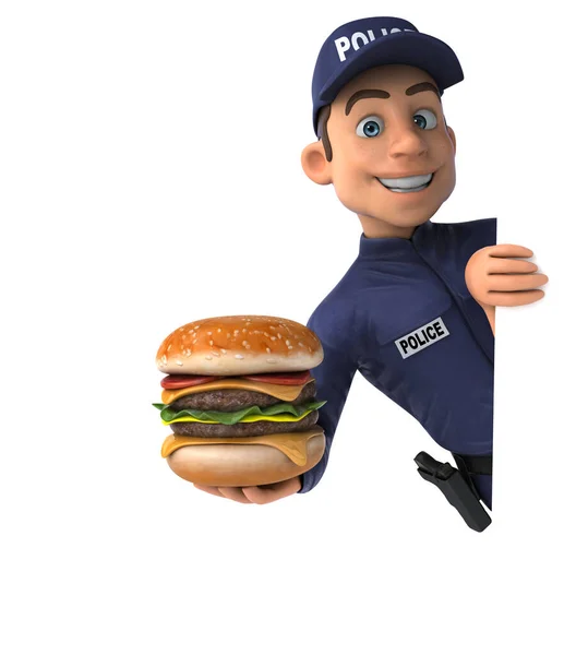 Fun Illustration Cartoon Police Officer Burger Stock Photo by ©julos ...
