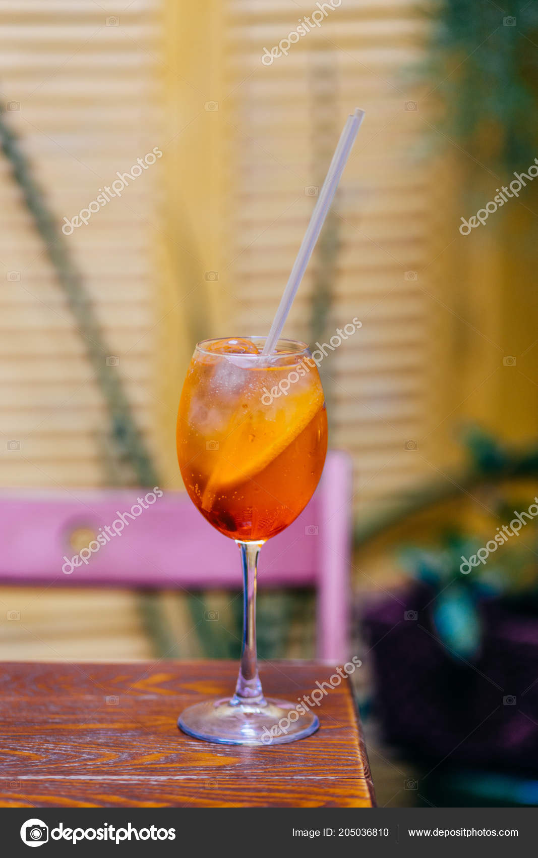 Orange Alcoholic Cocktail Bar Table Bartender Drinks Stock Photo by ©vk ...