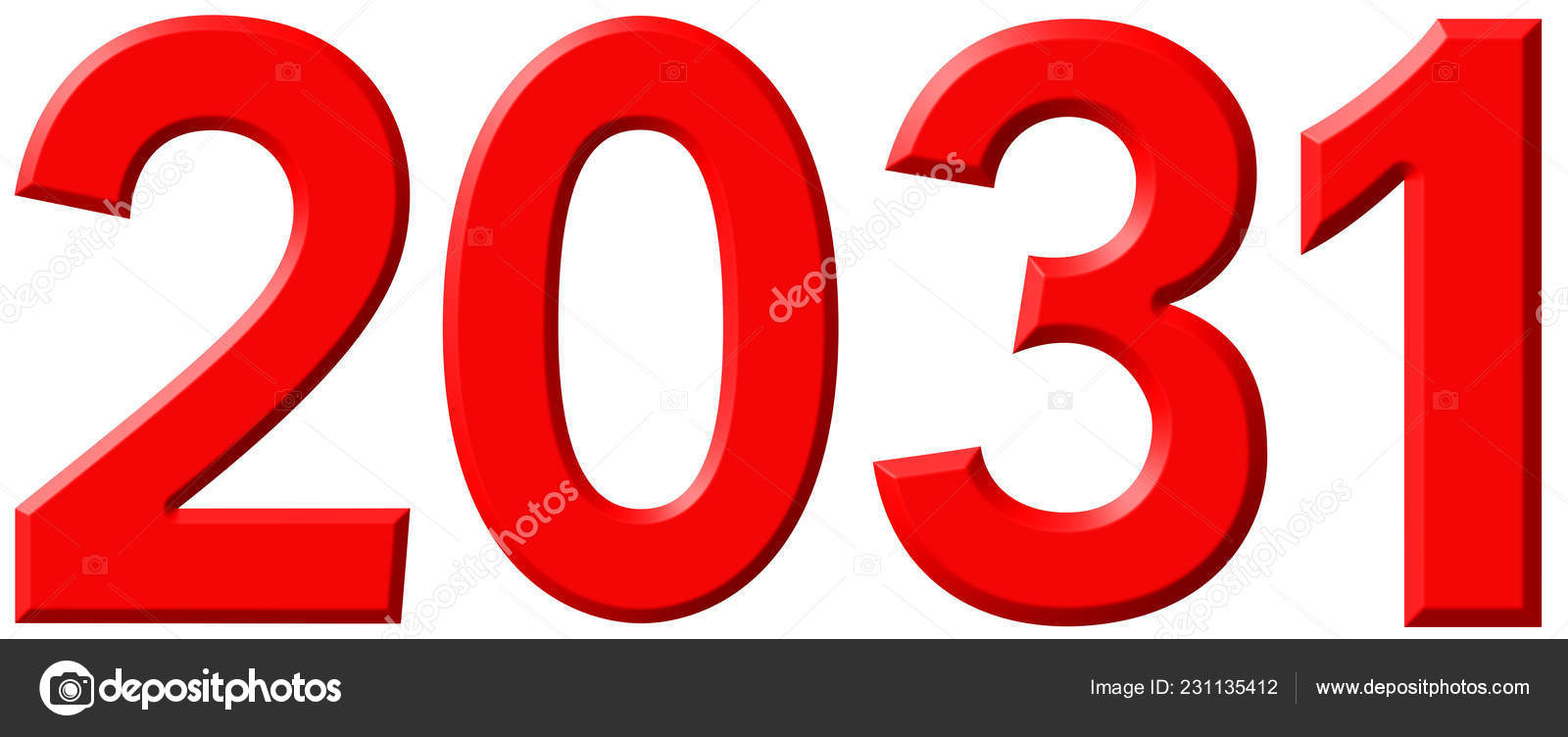 Inscription 2031 Isolated White Background Render Stock Photo by ...