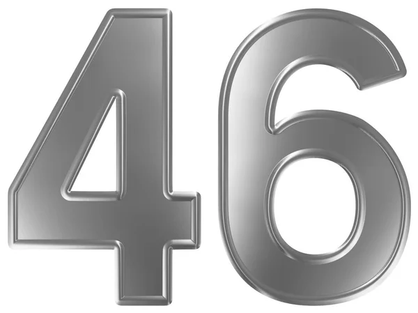 Numeral 46, cuarenta y seis, aislado sobre fondo blanco, 3d render 2023 Numeral 46, cuarenta y seis, aislado sobre fondo blanco, 3d render 2023