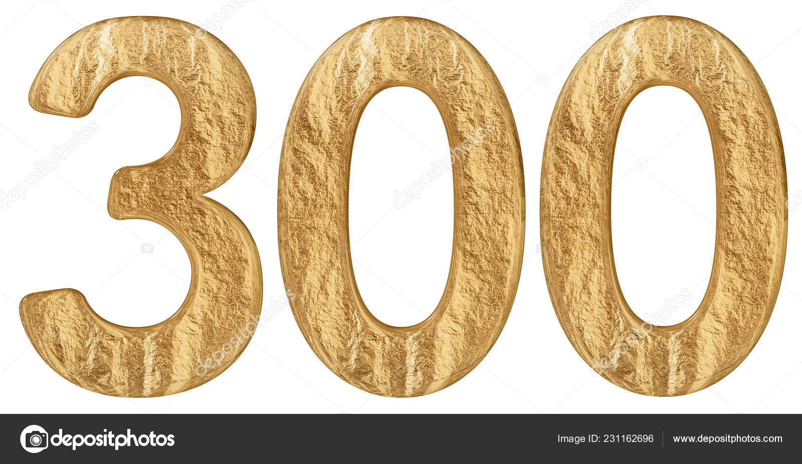 Numeral 300 Three Hundred Isolated White Background Render — Stock ...