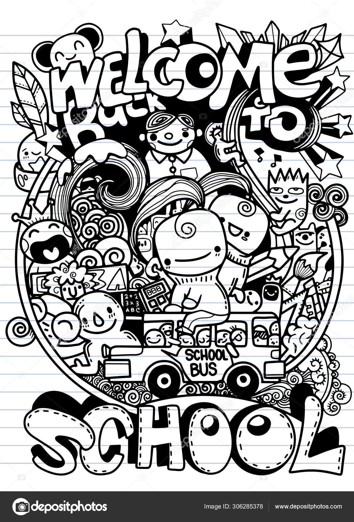 School doodles design. Day of knowledge hand drawn doodle art ba ⬇ ...