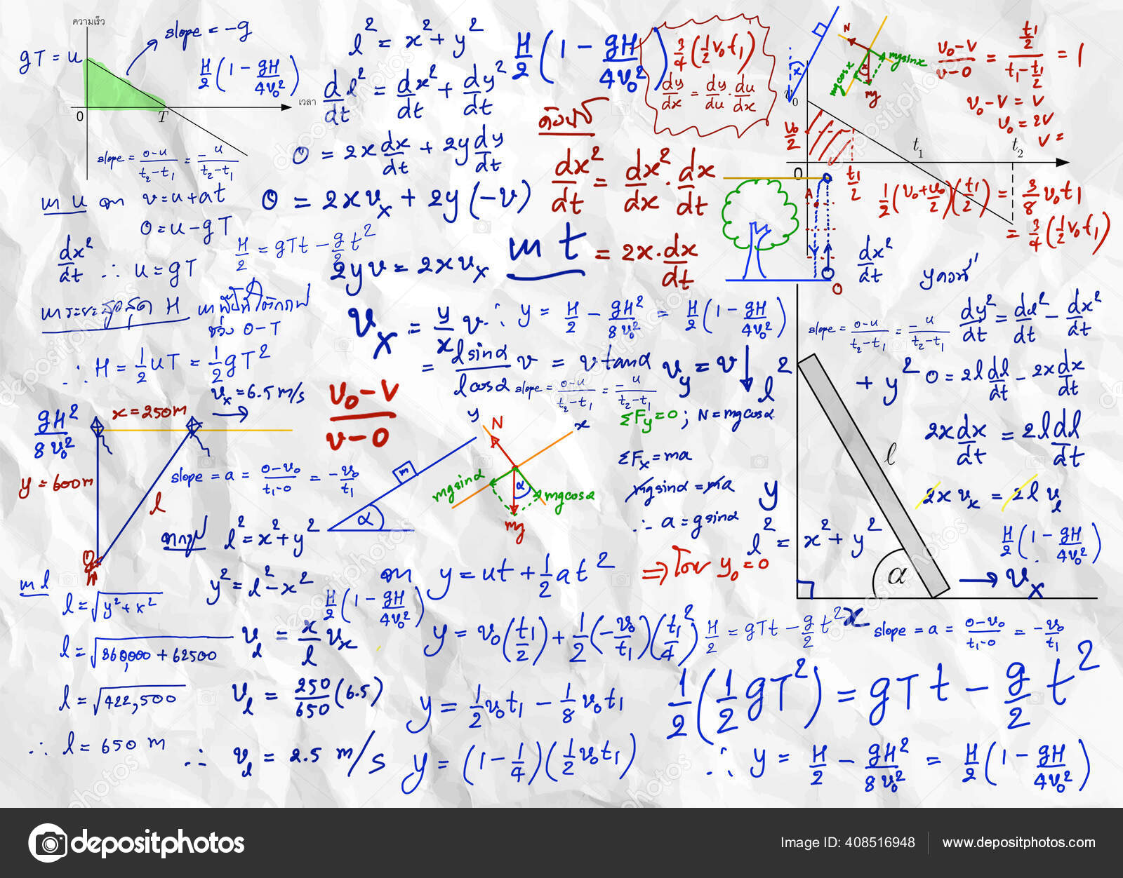 Mathematical Formulas Drawn Hand Background Stock Vector by ©9george ...
