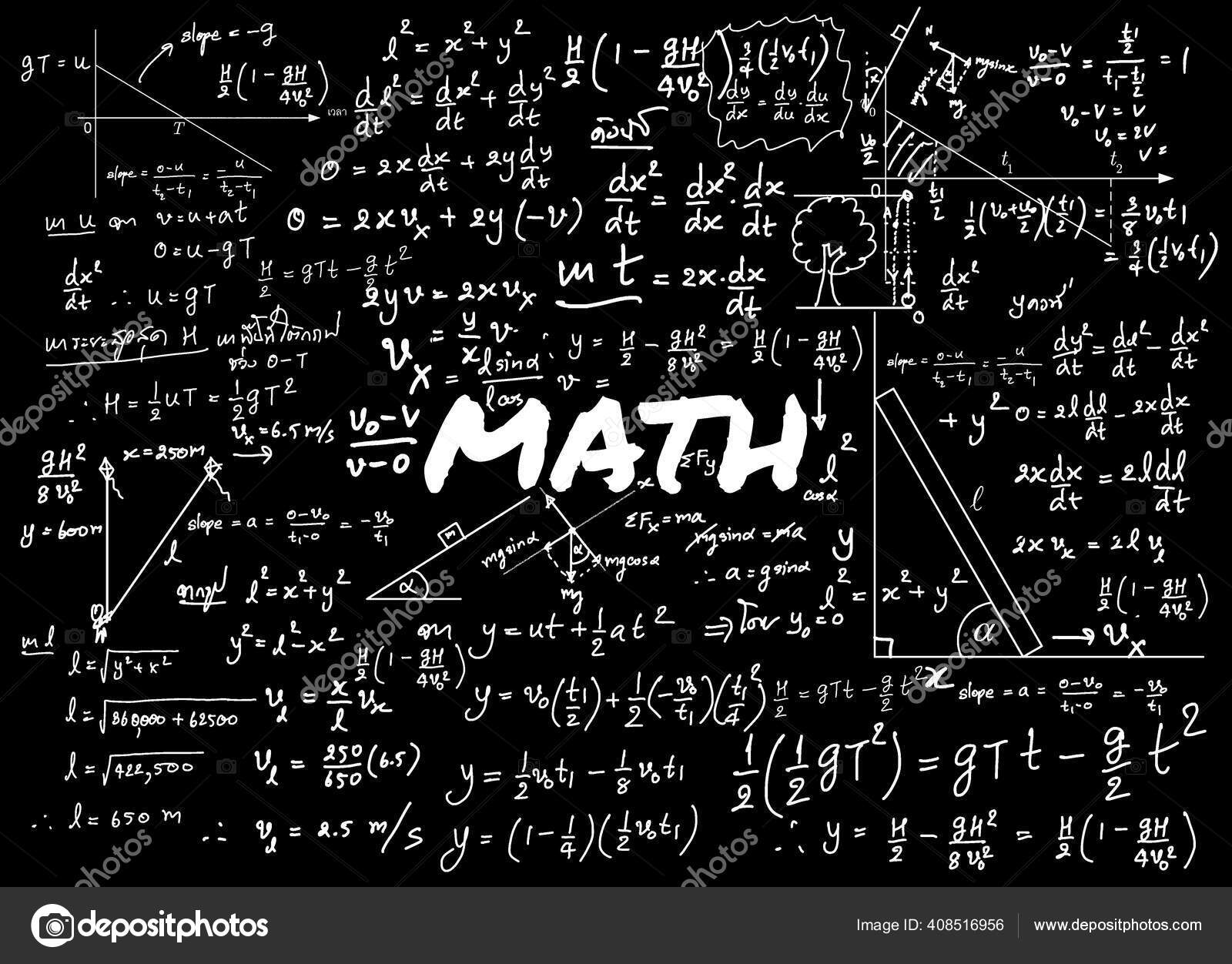 Rumus Matematika Yang Digambar Dengan Tangan Latar Belakang Vektor Stok ...