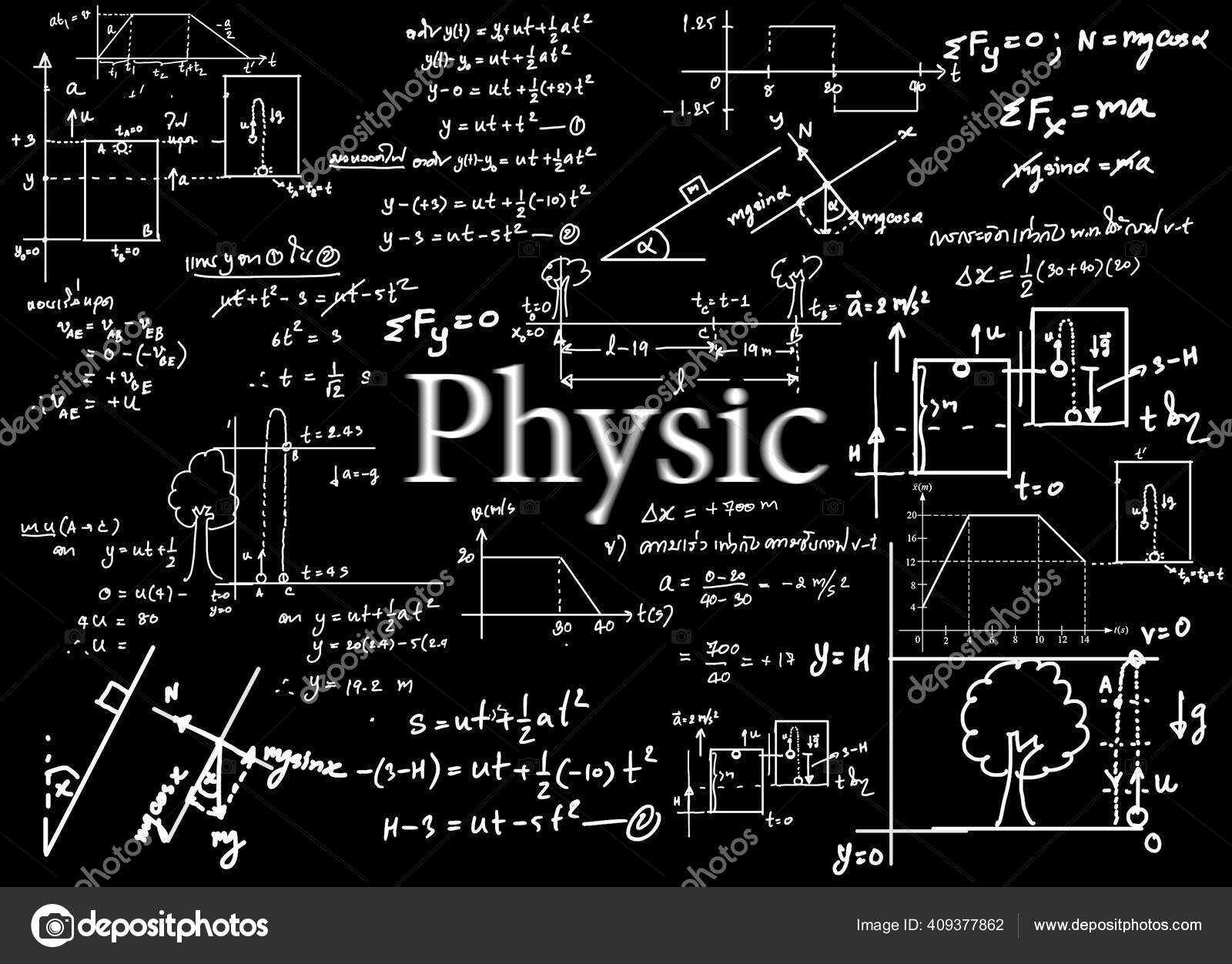 Physics Formulas Drawn Hand Background Stock Vector Image by ©9george ...