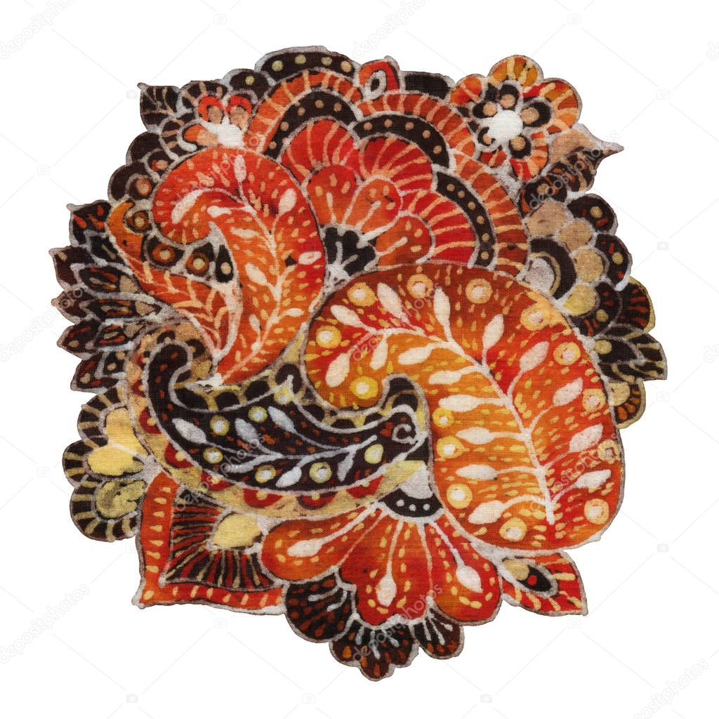 Paisley. El patr n batik intrincado con textura de tela. Elemento para el dise o. Ilustraci n ...