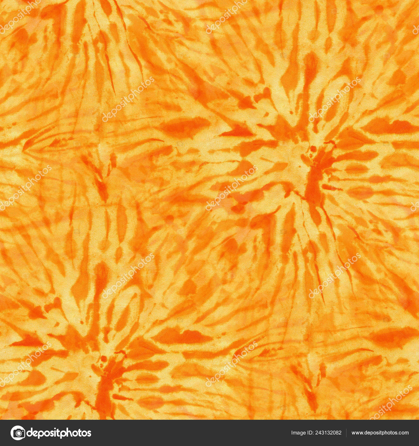 Seamless Tie Dye Pattern Indigo Orange White Silk Hand Painting Stock ...
