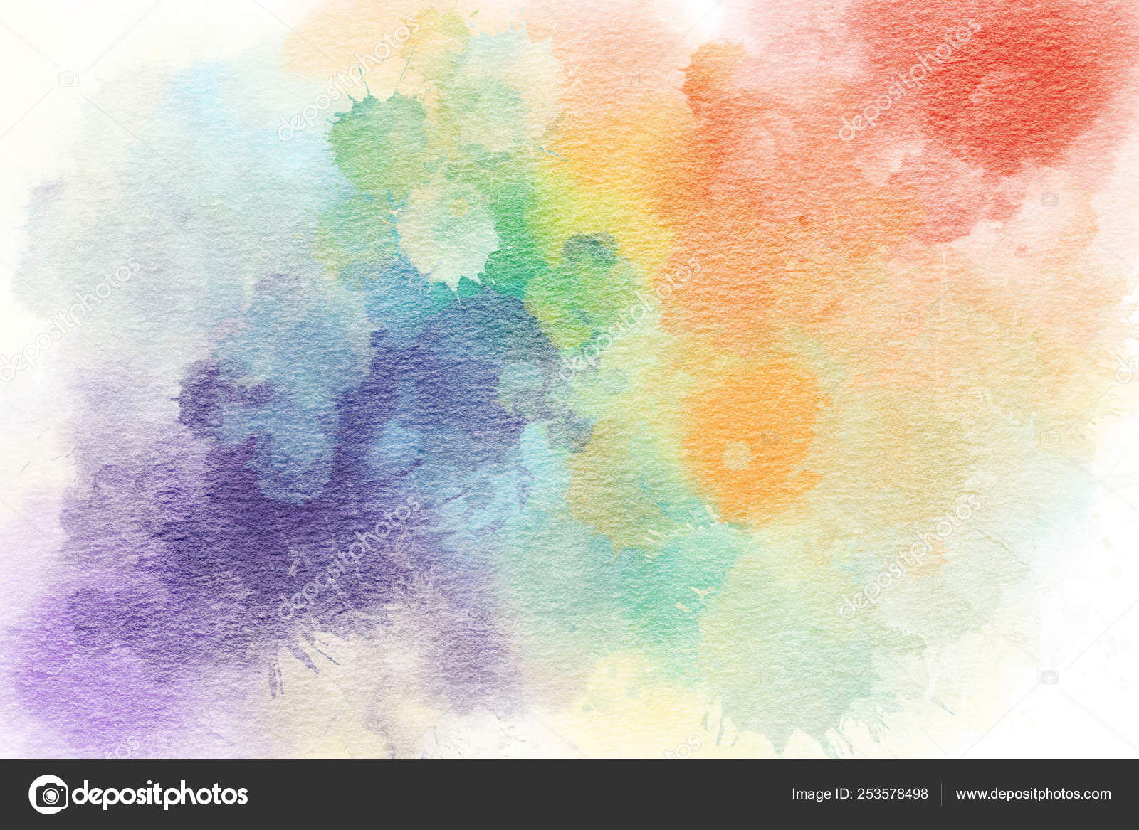Multicolor Watercolor Background Hand Drawn Illustration — Stock Photo ...