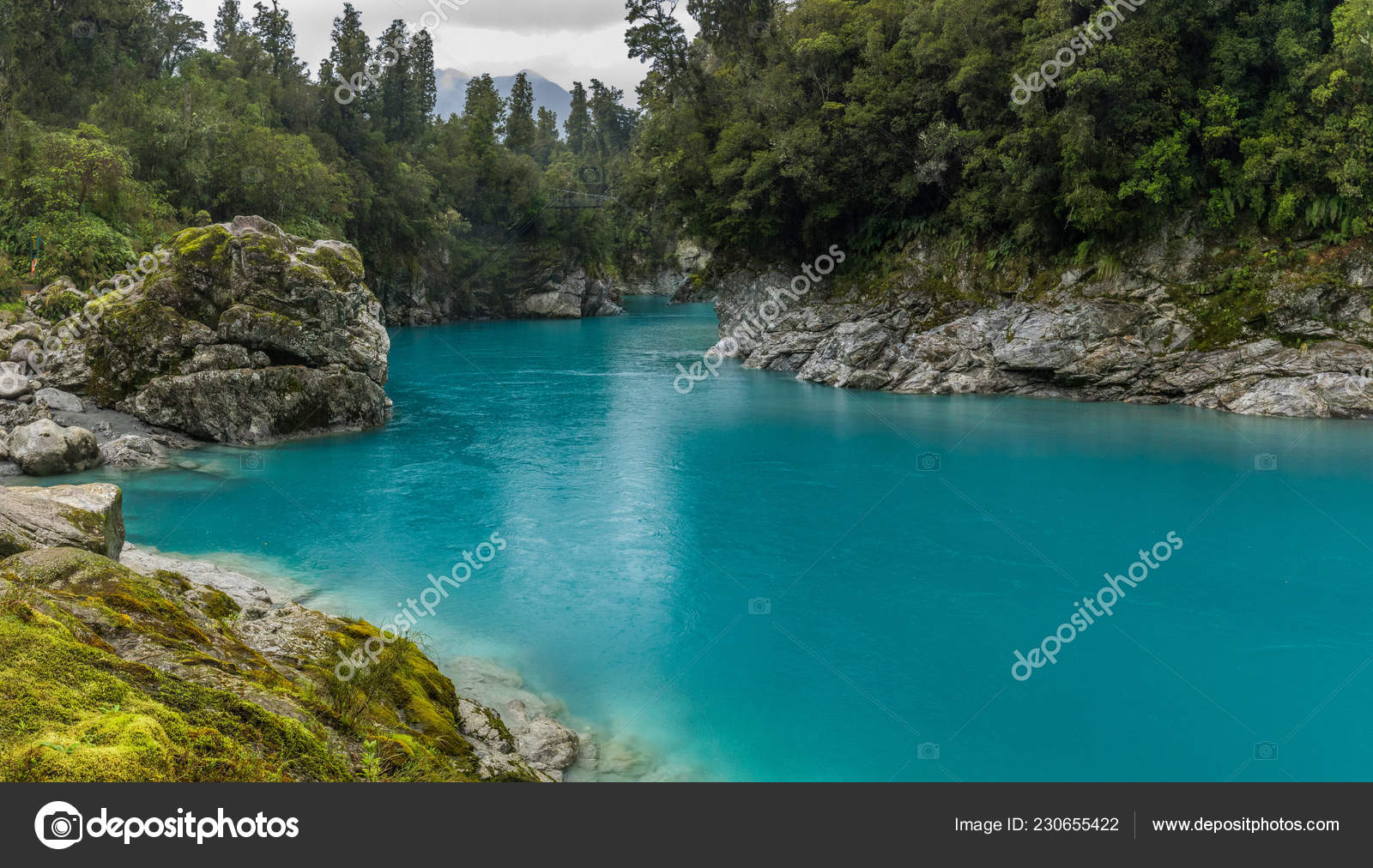 Blue Water Rocks Hokitika Gorge Scenic Reserve West Coast South — Stock ...