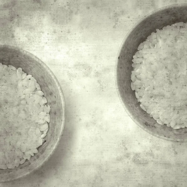 textured stylish old paper background, square, with small bowl of short ...