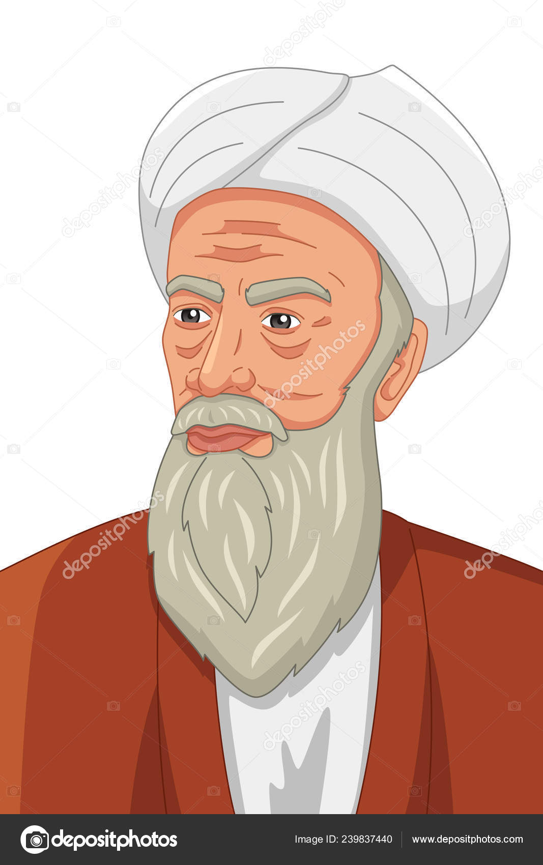 Vector Illustration Razi Muslim Philosopher Stock Vector Image by ...