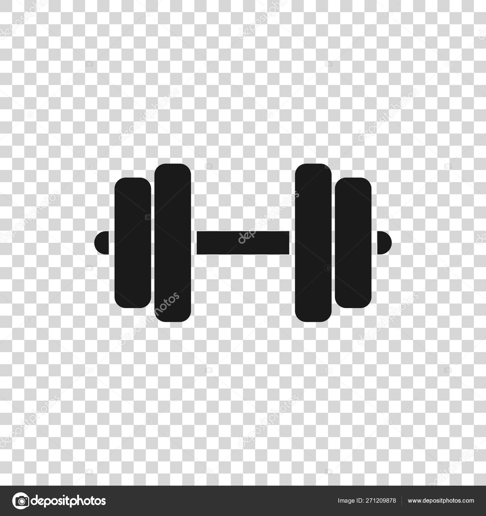 Grey Dumbbell icon isolated on transparent background. Muscle lifting icon, fitness barbell, gym ...