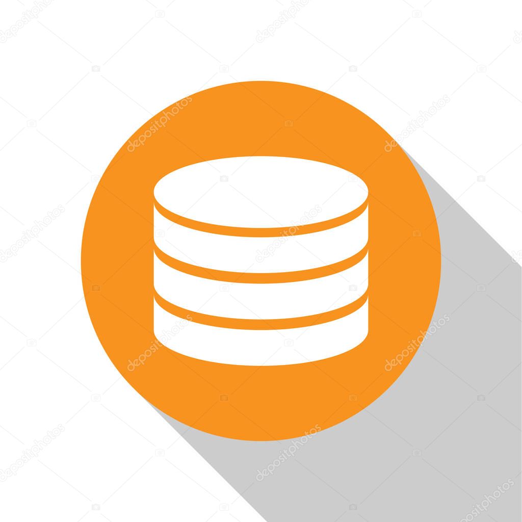 Icono de base de datos blanca aislado sobre fondo blanco. Bases de ...