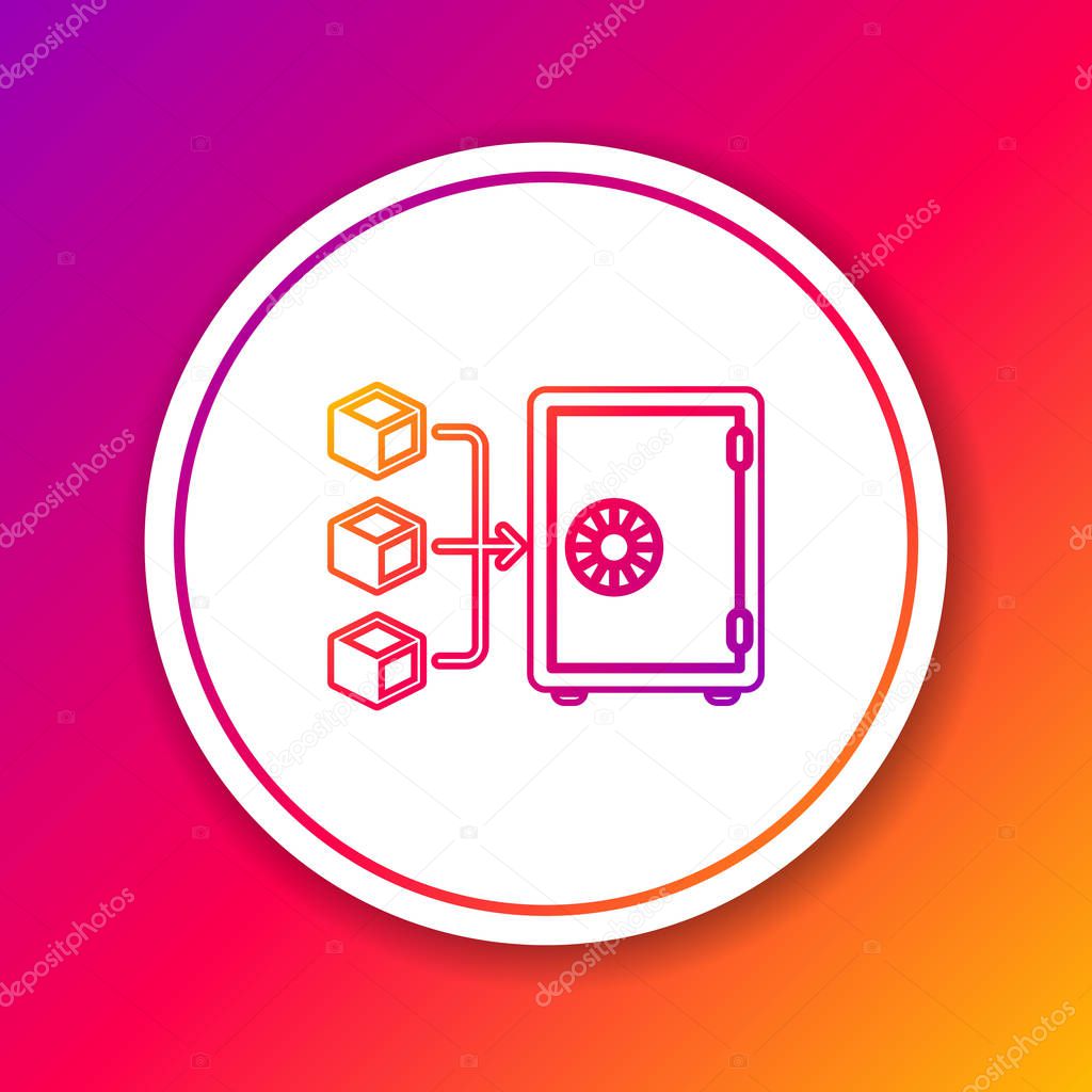 Color Proof of of stake line icon isolated on color background ... Color Proof of of stake line icon isolated on color background ...