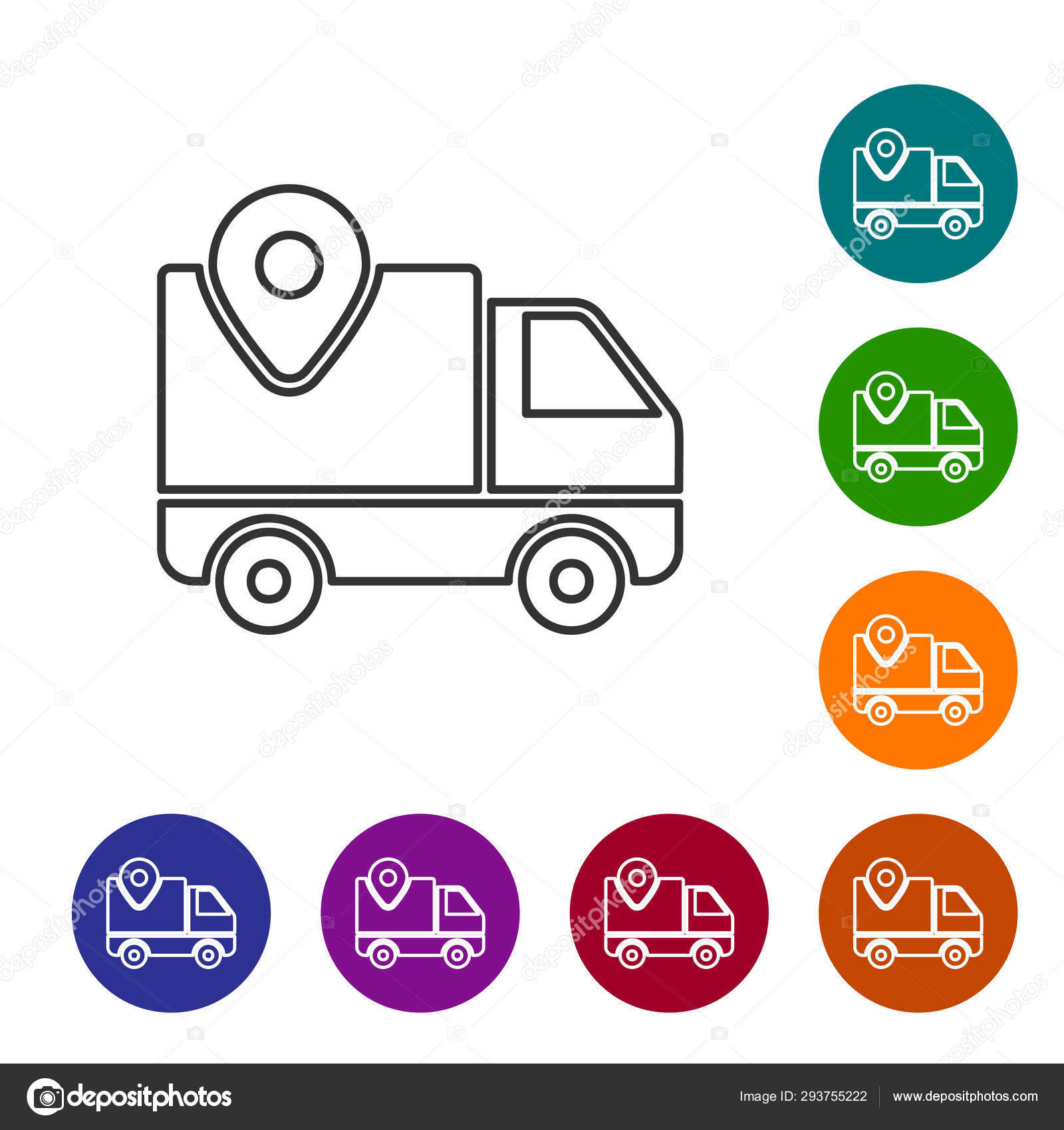Grey line Delivery tracking icon on white background. Parcel tracking ...