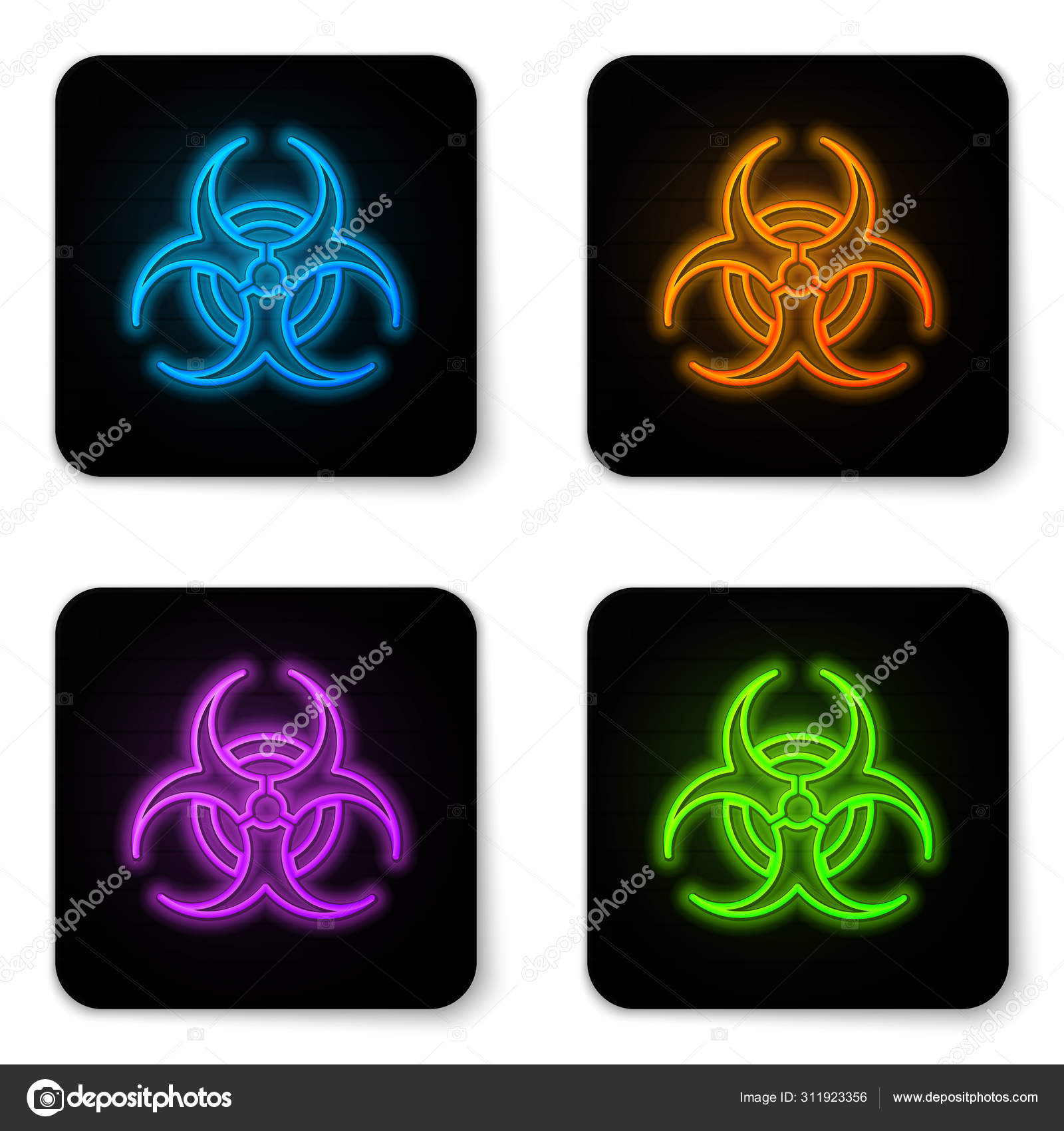 Neon Biohazard Symbol