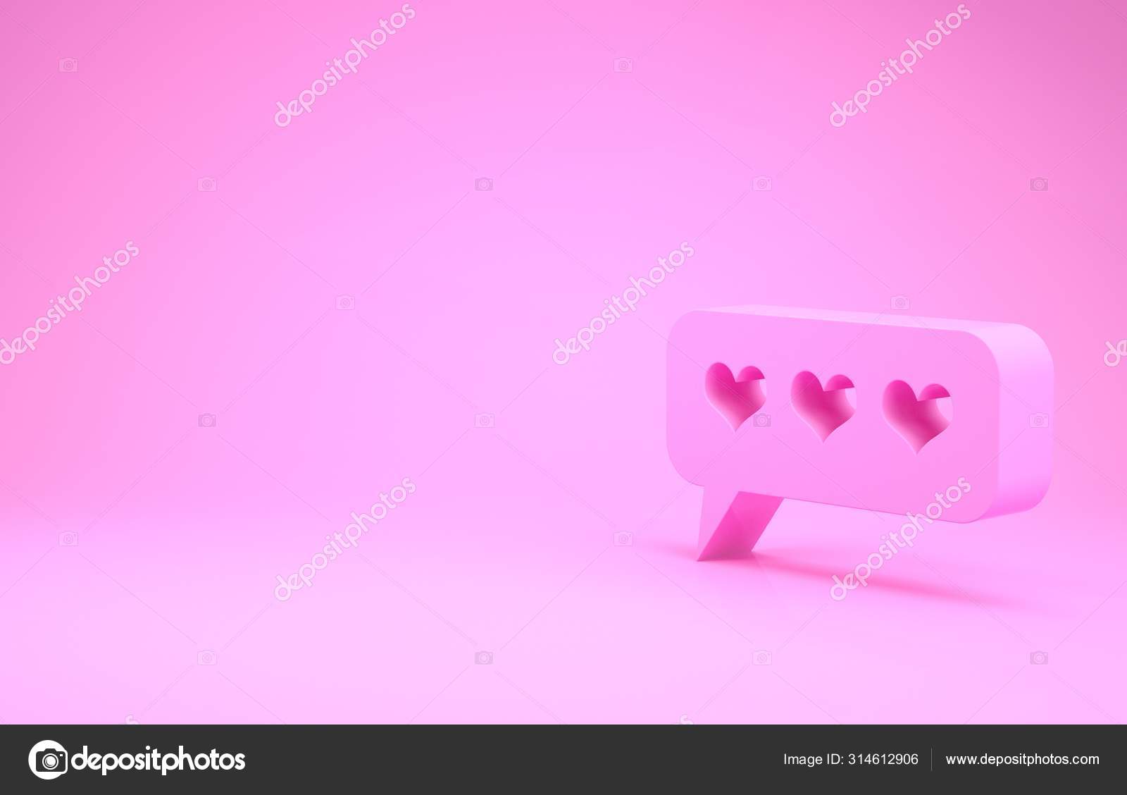 Pink Like and heart icon isolated on pink background. Counter ...