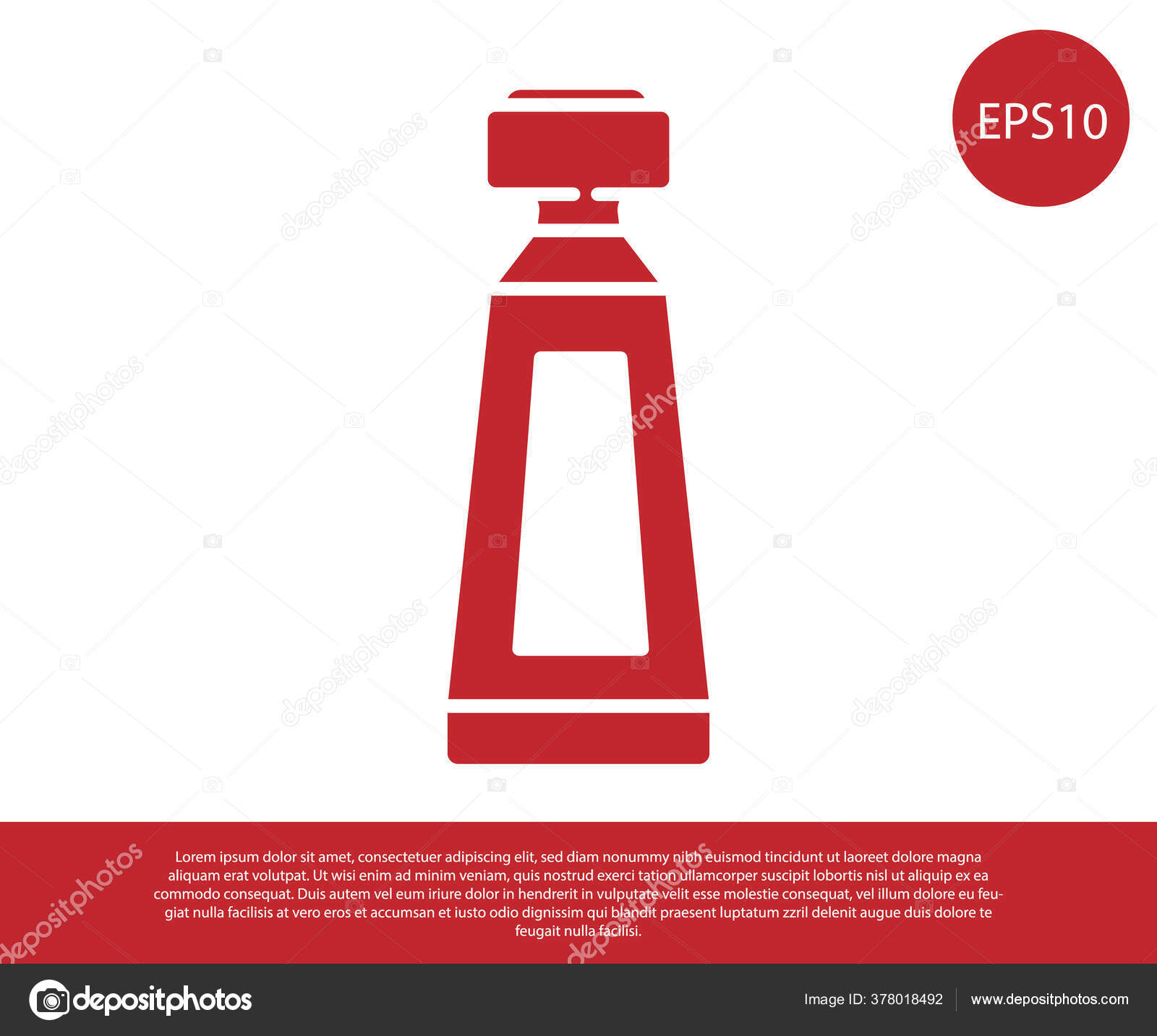 Red Cream Lotion Cosmetic Tube Icon Isolated White Background Body ...