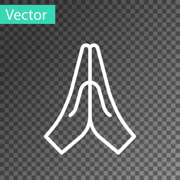 Line Hands Praying Position Icon Isolated White Background Prayer God ...