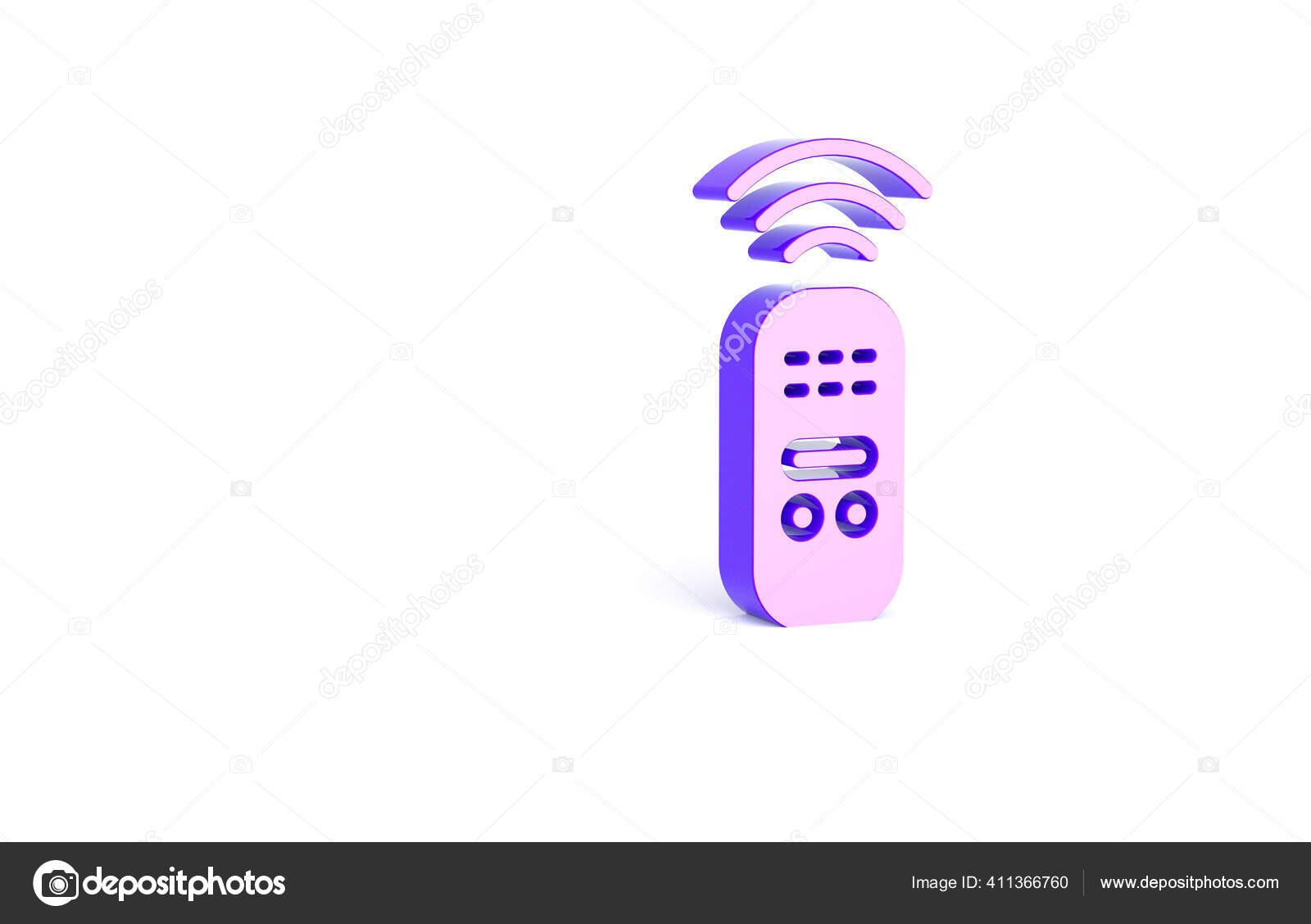 Purple Smart Remote Control System Icon Isolated White Background ...