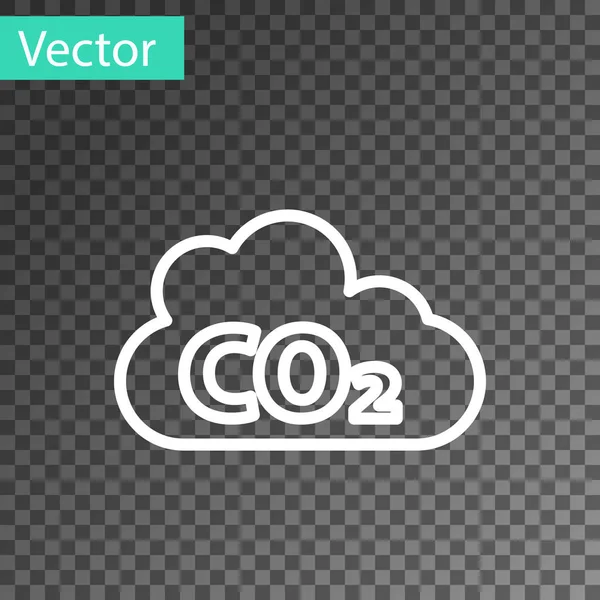 White line CO2 emissions in cloud icon isolated on transparent ...