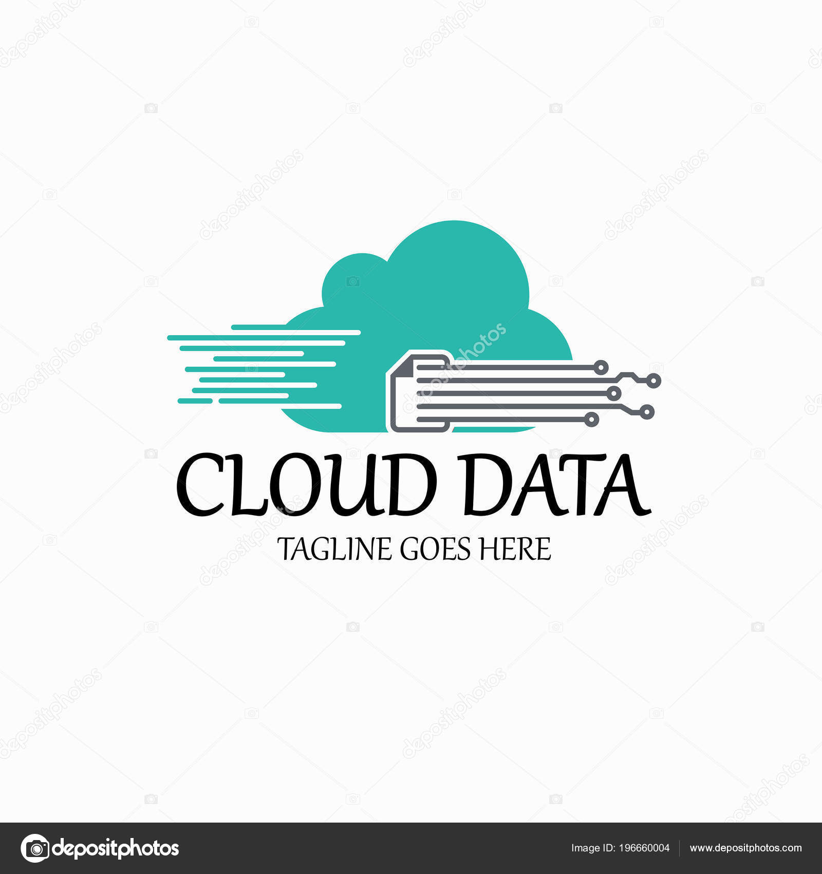 Plantilla Diseño Logotipo Cloud Data Ilustración Vectorial Vector de ...