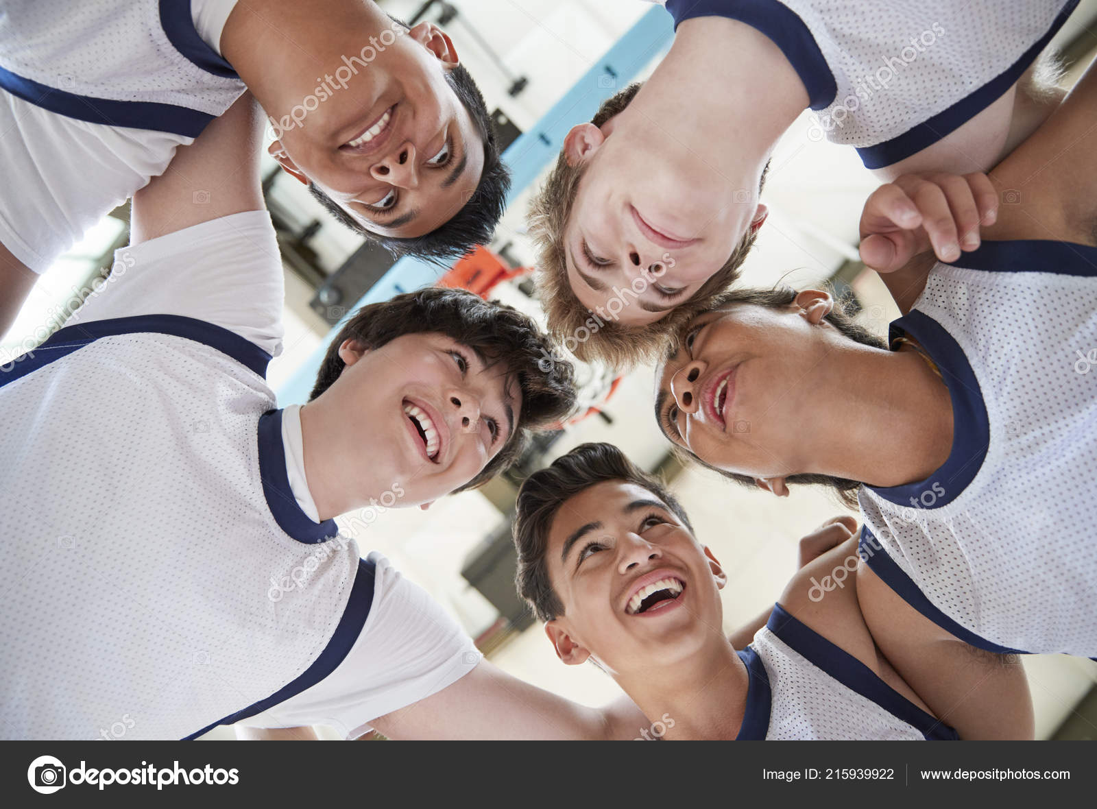 Basketball Team Huddle Cartoon