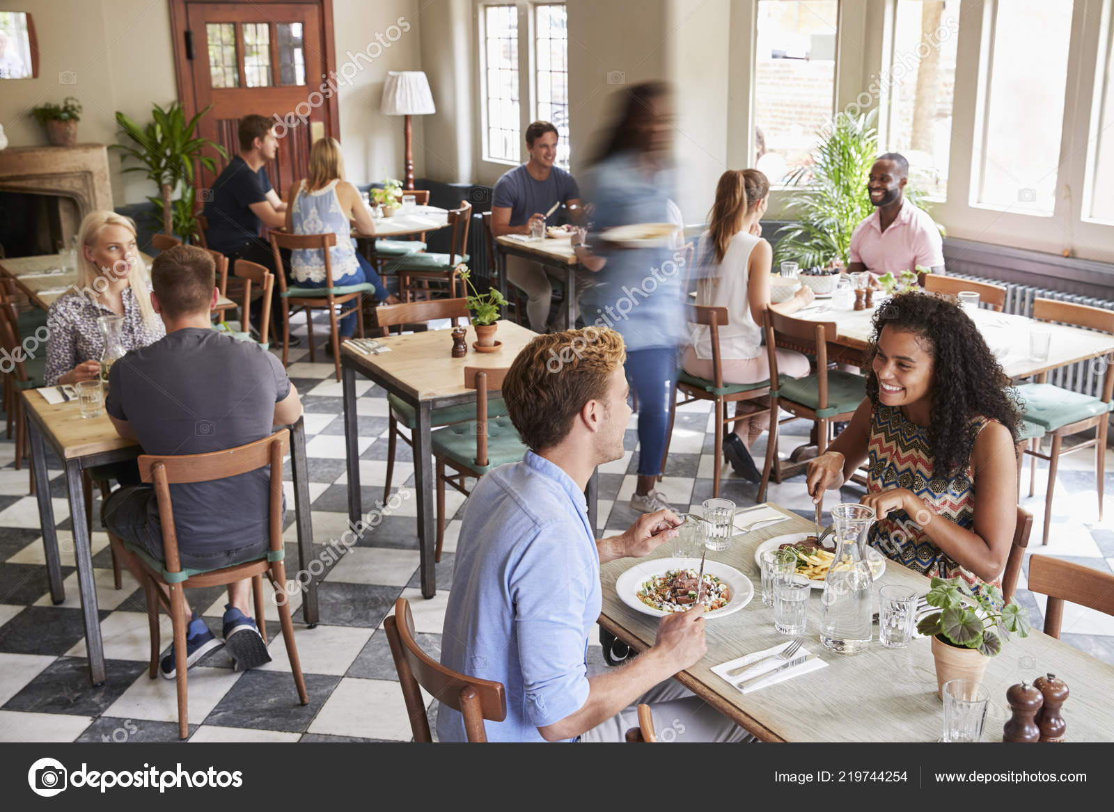 Crowded Restaurant Table