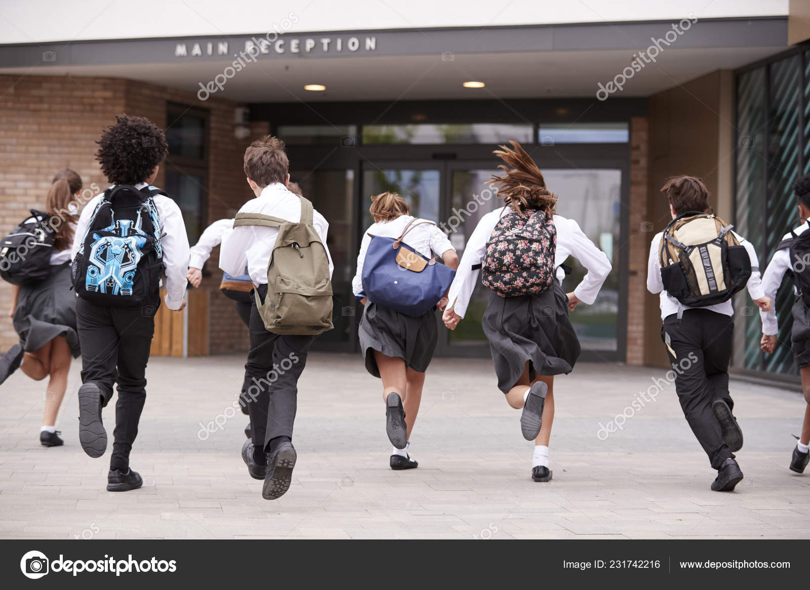 Student Running To Class