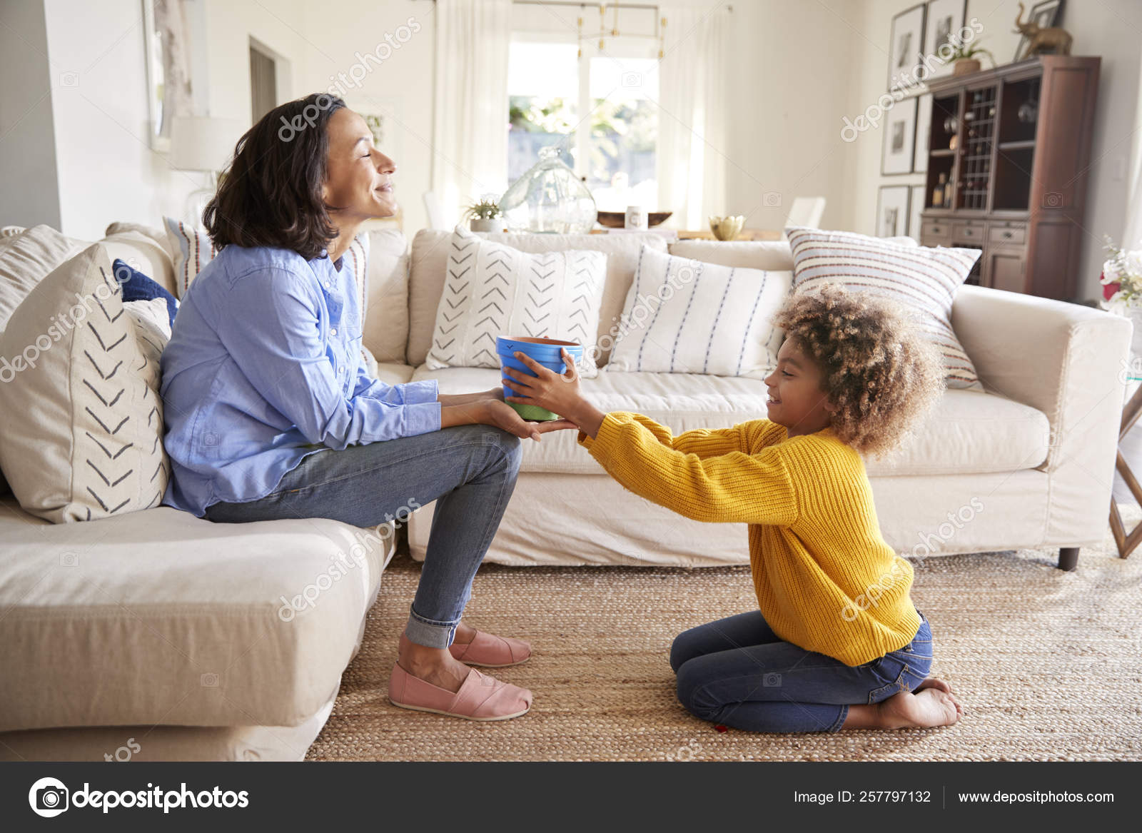Woman Kneeling Front View