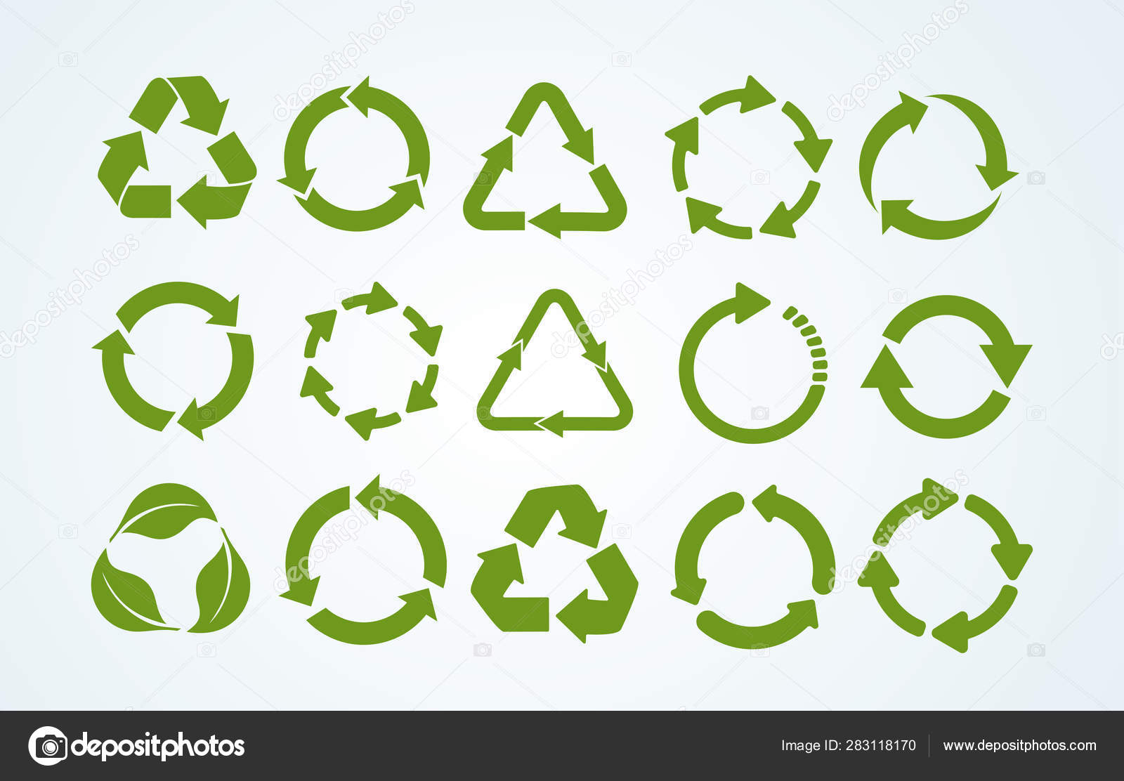 Big Set Recycle Icon Recycle Recycling Symbol Vector Illustration Isolated Stock Vector Image by ...