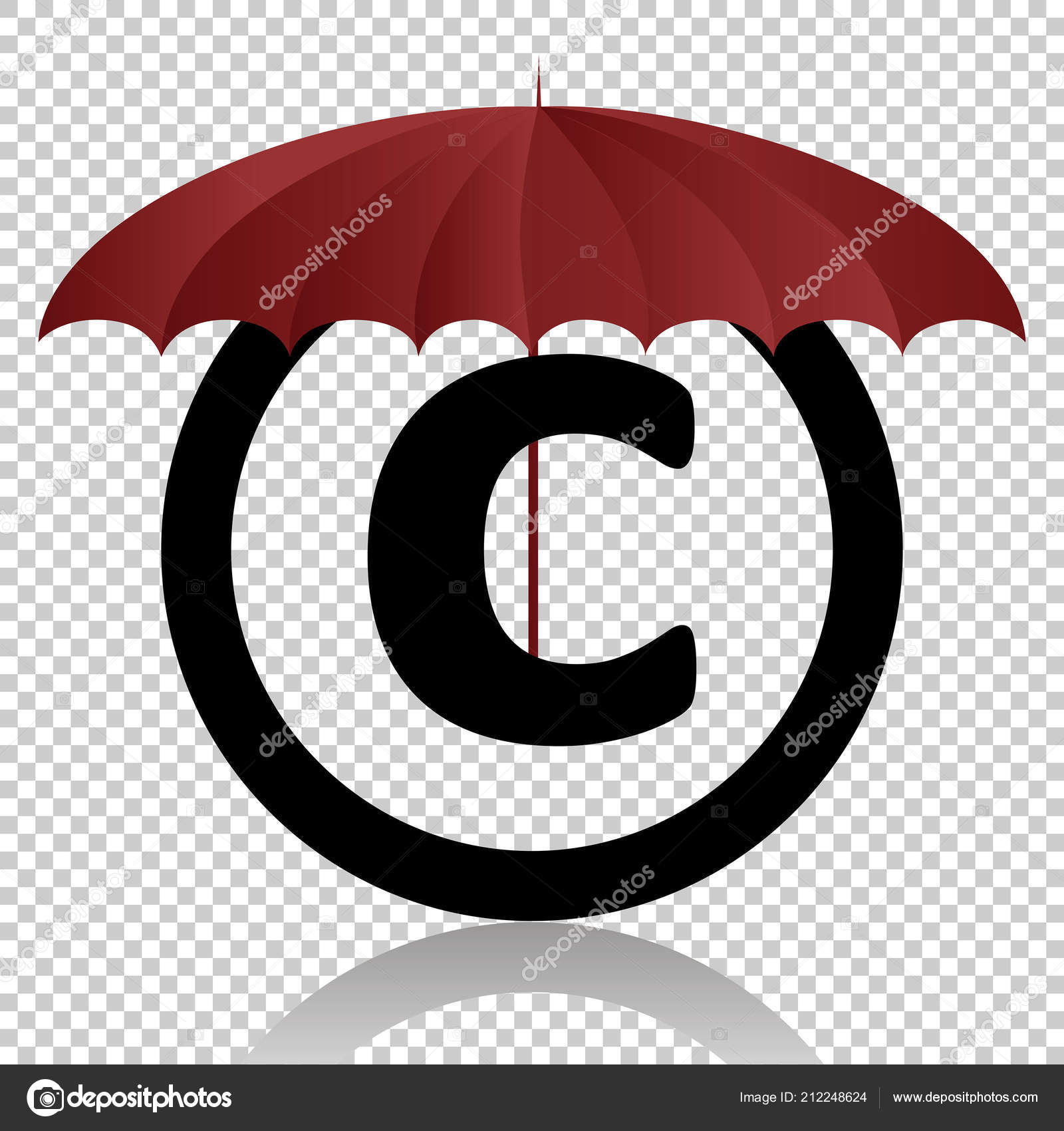 Copyright Symbol Protection Isolated Transparent Background Black ...