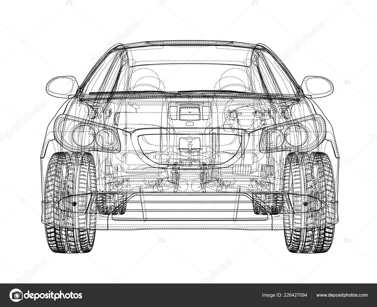 Concept car. Vector rendering of 3d — Stock Vector © cherezoff #226427094