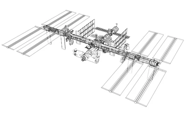 International Space Station Outline. Vector — Stock Vector © cherezoff ...