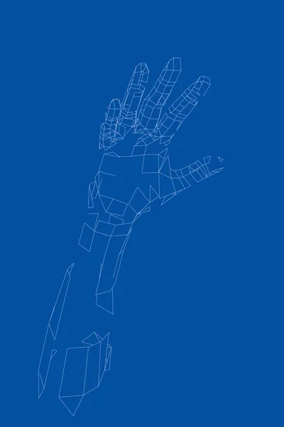 Outline human hand. Wire-frame style — Stock Photo © cherezoff #393737062