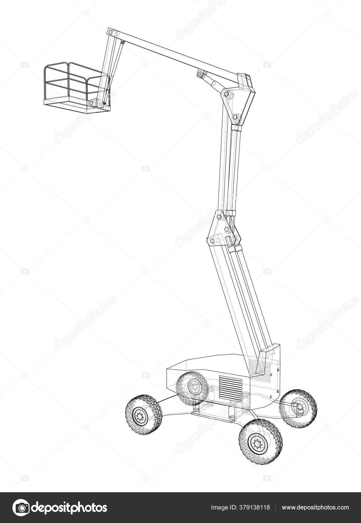 Aerial platform concept outline. Vector — Stock Vector © cherezoff ...