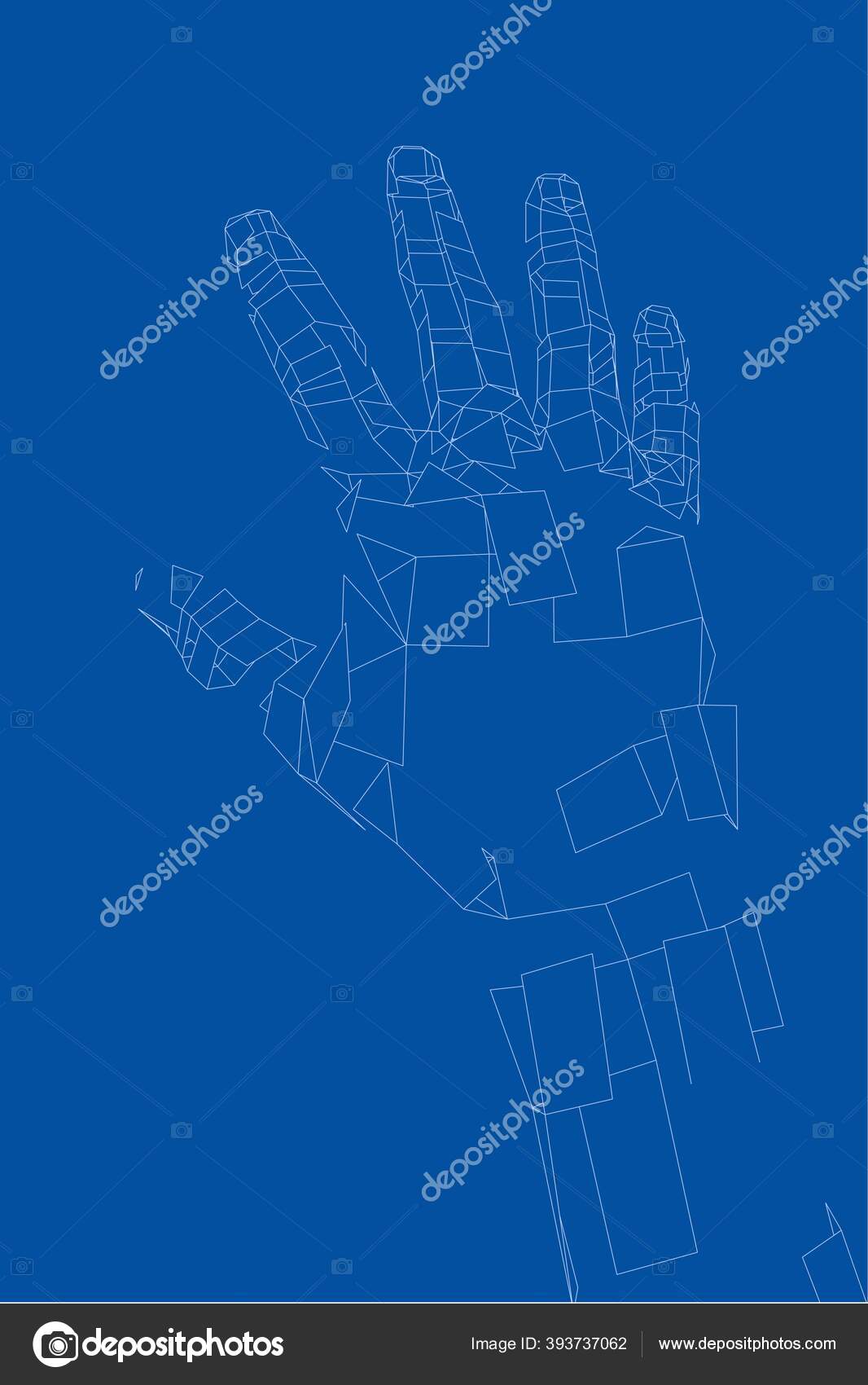 Outline human hand. Wire-frame style — Stock Photo © cherezoff #393737062