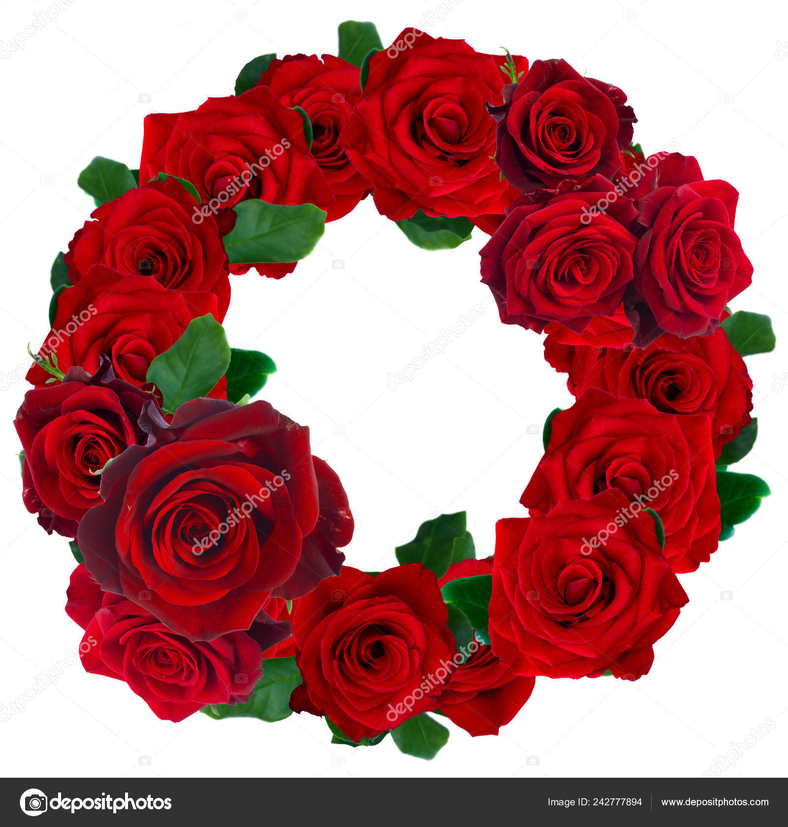 Red roses wreath Stock Photo by ©Neirfys 242777894