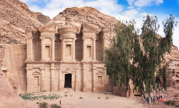 Ancient abandoned rock city of Petra in Jordan. Petra is one of the New ...