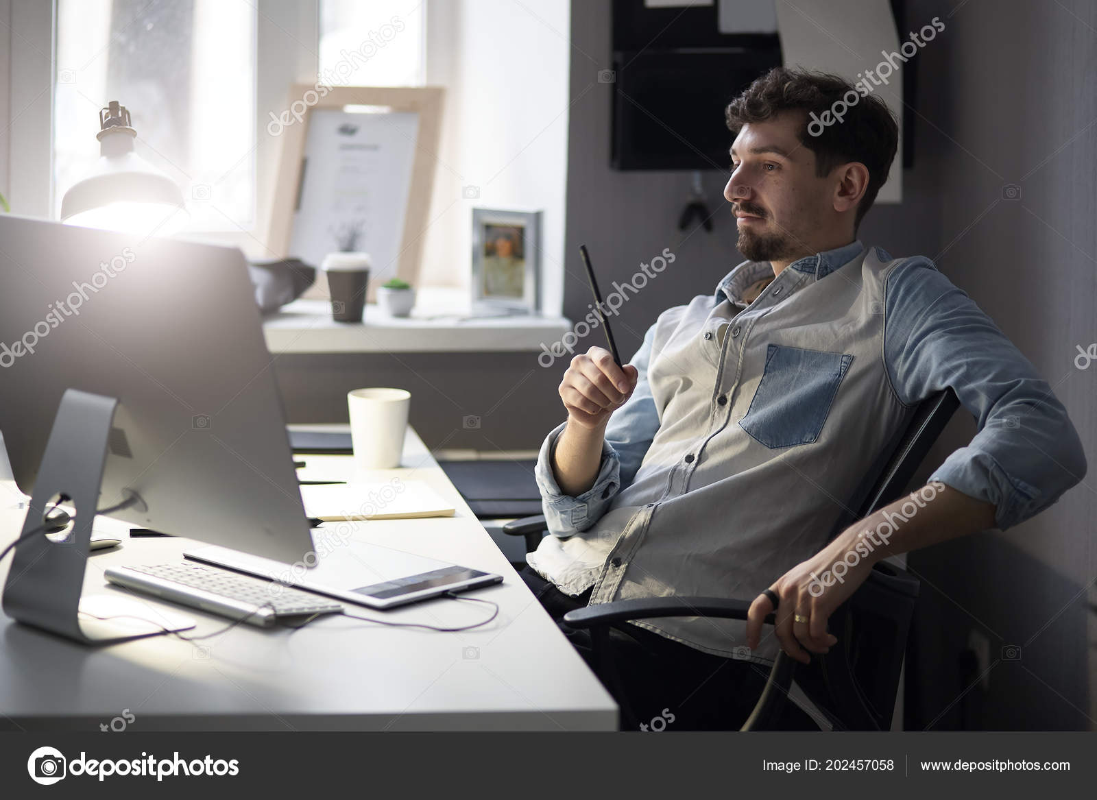 Man thinking about solution. Stock Photo by ©arthurhidden 202457058