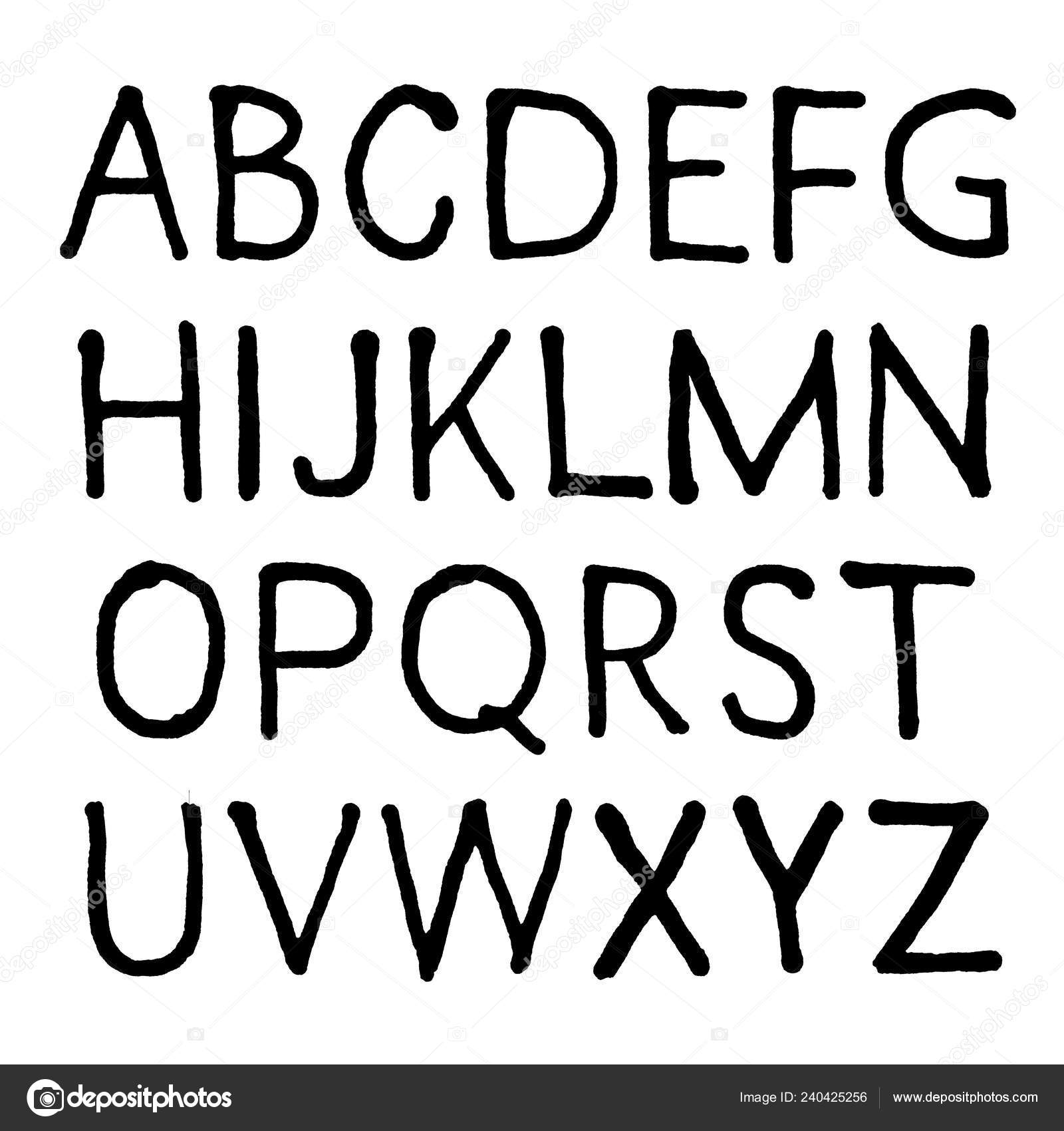 Alfabeto Dibujado Mano Calligraphy Fuente Letras Pincel Modernas ...