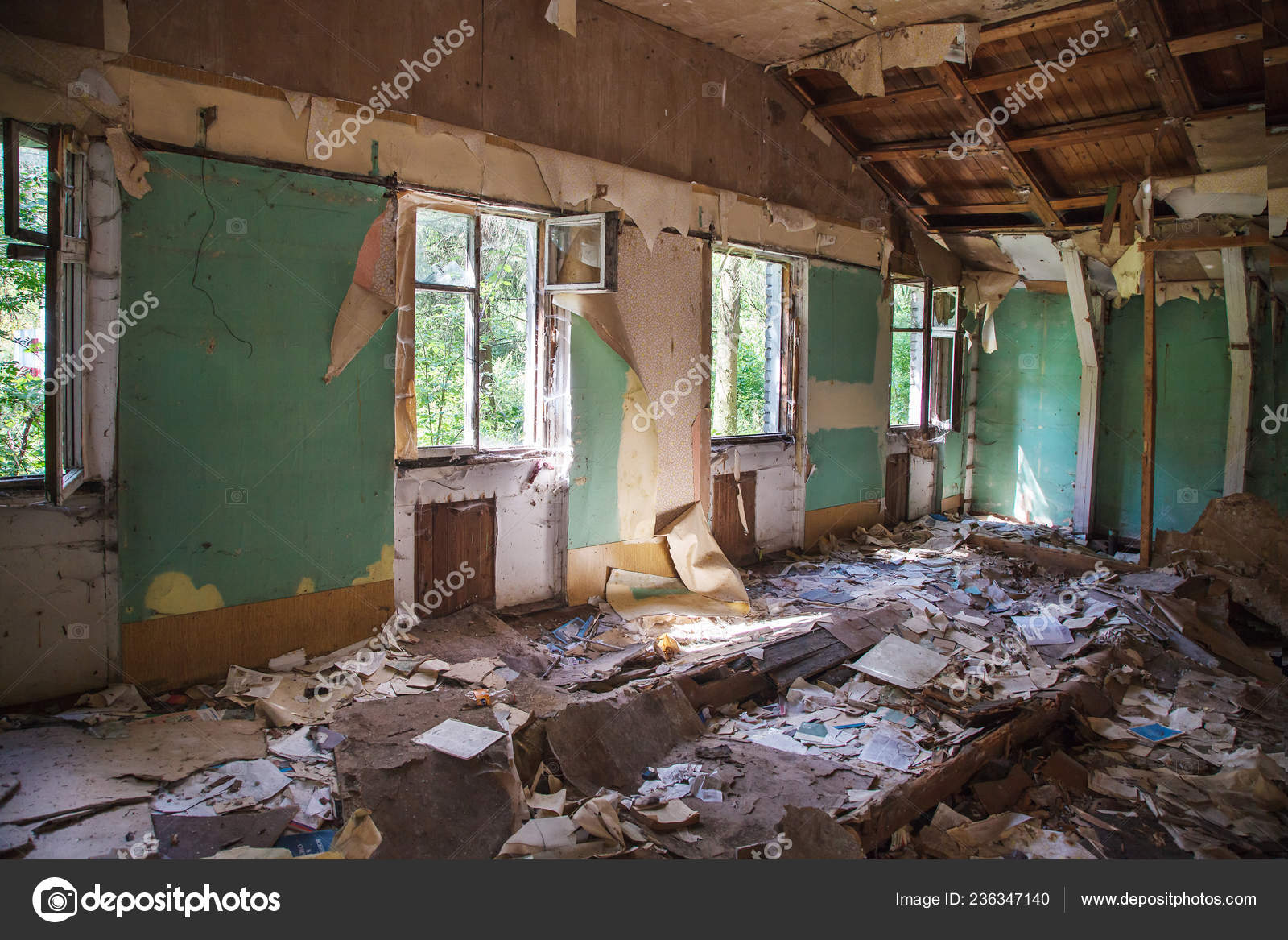 Old Abandoned Ruined Library Sunny Summer Day Stock Photo by ©Radnatt ...